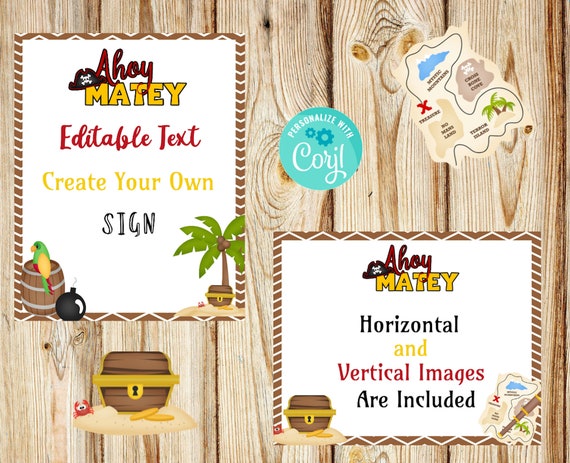 Pirate Party Signs Pirate Sign Printable Pirate Party Sign Pirate Party ...