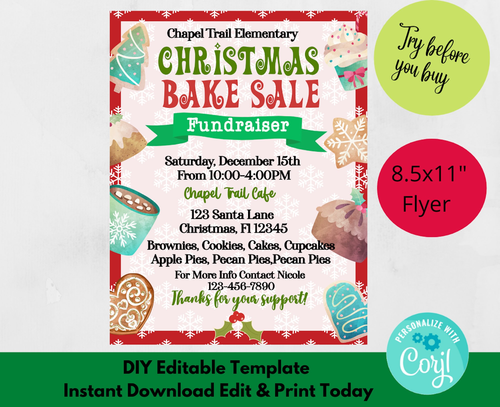 Holiday Bake Sale Flyer
