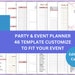 Editable Event Planner Event Planning Template Party Budget Planner ...