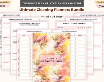 Ultimate Cleaning Schedule Bundle Editable,cleaning Planner Bundle ...
