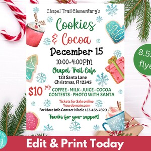 Editable Cookies and Cocoa Party Invitation Cookies & Cocoa Invitation ...