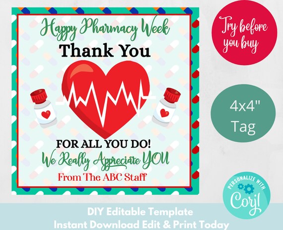 Pharmacy Week, Gifts for Pharmacists, Pharmacy Tech Appreciation Gift ...