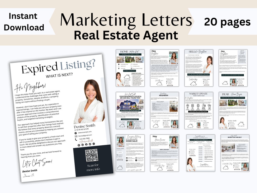 20 Real Estate Marketing Letters - Etsy
