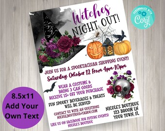 Halloween Girls Night Out Invite Invitation Adults Only - Etsy