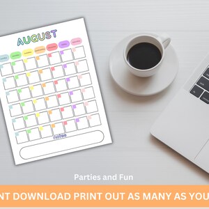 Pastel Colors Monthly Planner Printable Girl Monthly Planner Kids ...