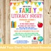 Family Literacy Night Flyer Printable School Flyer PTA Flyer PTO Flyer ...