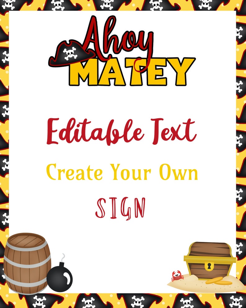 Pirate Party Sign Printables