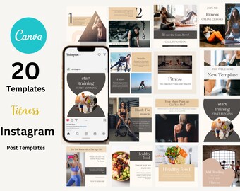 Fitness Instagram Templates Healthy Lifestyle Canva Templates Nutrition ...