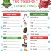 Teacher Holiday Wish List Christmas Teacher Favorites Survey Teacher ...