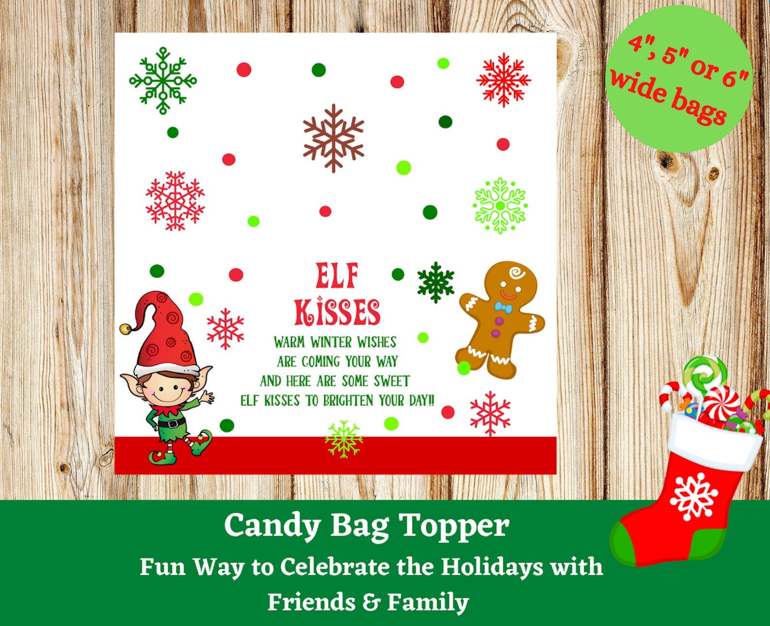 Elf Kisses Treat Bags Treat Topper Christmas Gift Tags - Etsy