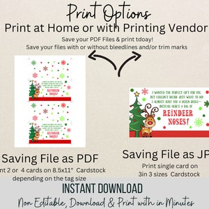 Christmas Party Favor Tags Treat Bags Reindeer Noses Bag Toppers ...