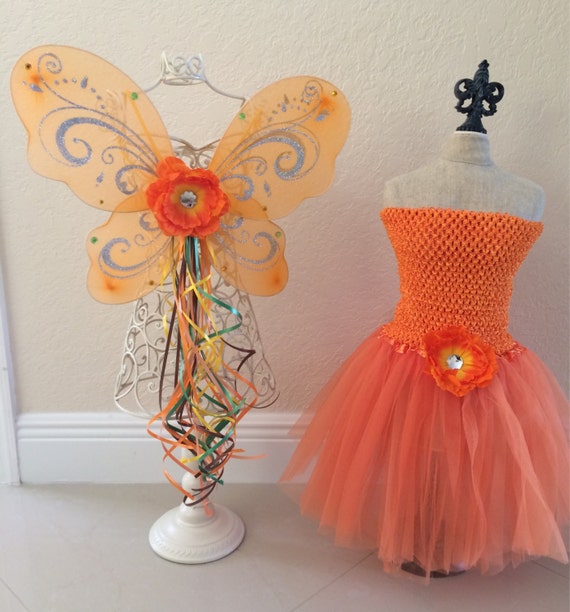 Items similar to Orange Tutu, Fawn Tinkerbell, Orange Fairy Wings ...