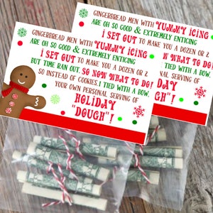 Holiday “dough” Treat Bags & Toppers Christmas Gift Tags Money ...