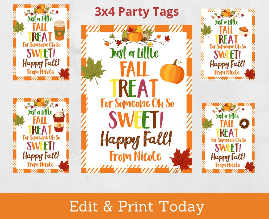 EDITABLE Fall Gift Tag Staff Appreciation Gift Teacher - Etsy