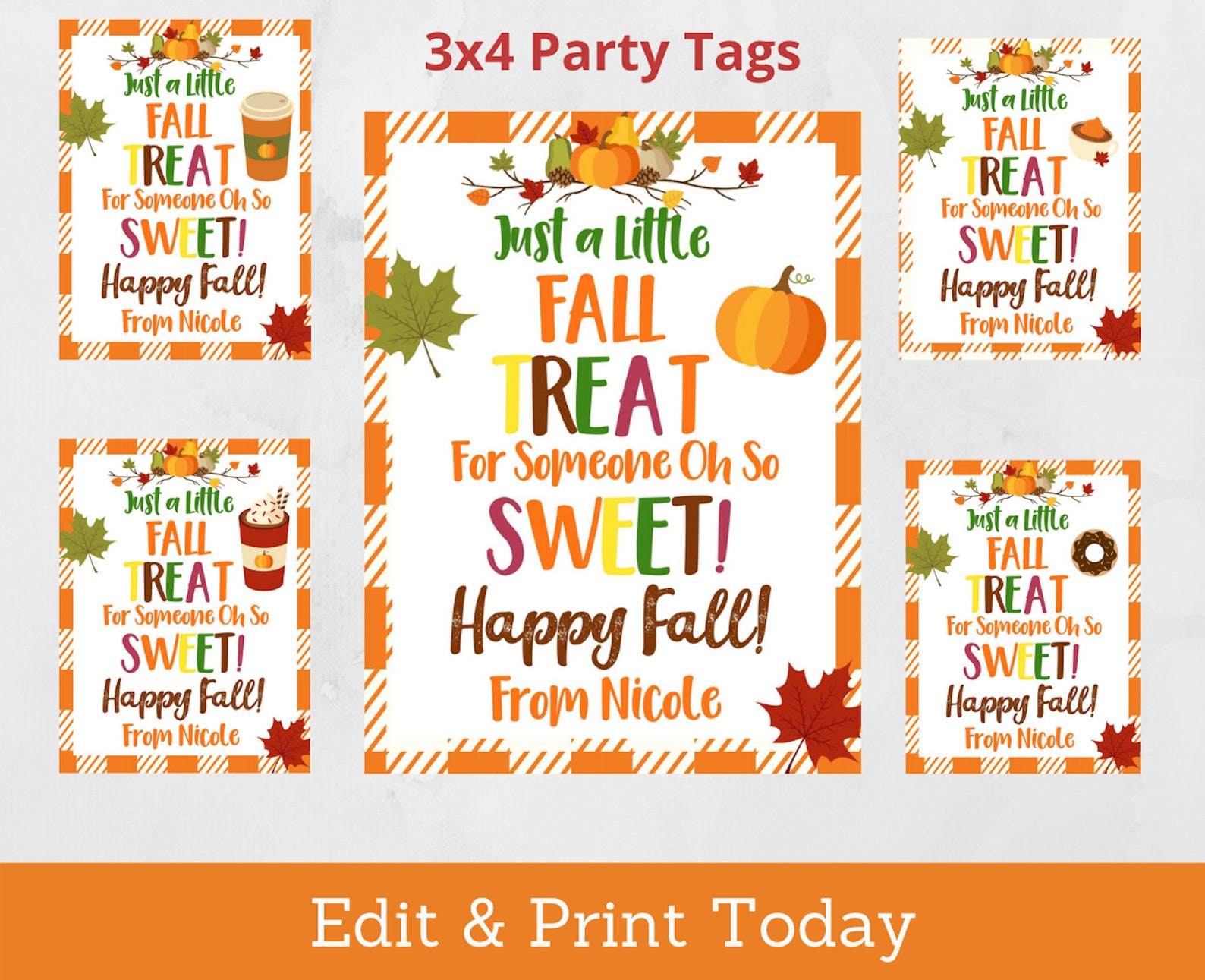 EDITABLE Fall Gift Tag Staff Appreciation Gift Teacher - Etsy