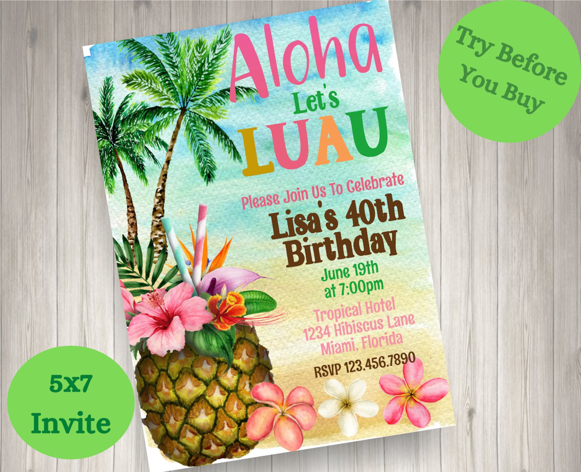Luau Invitations Templates