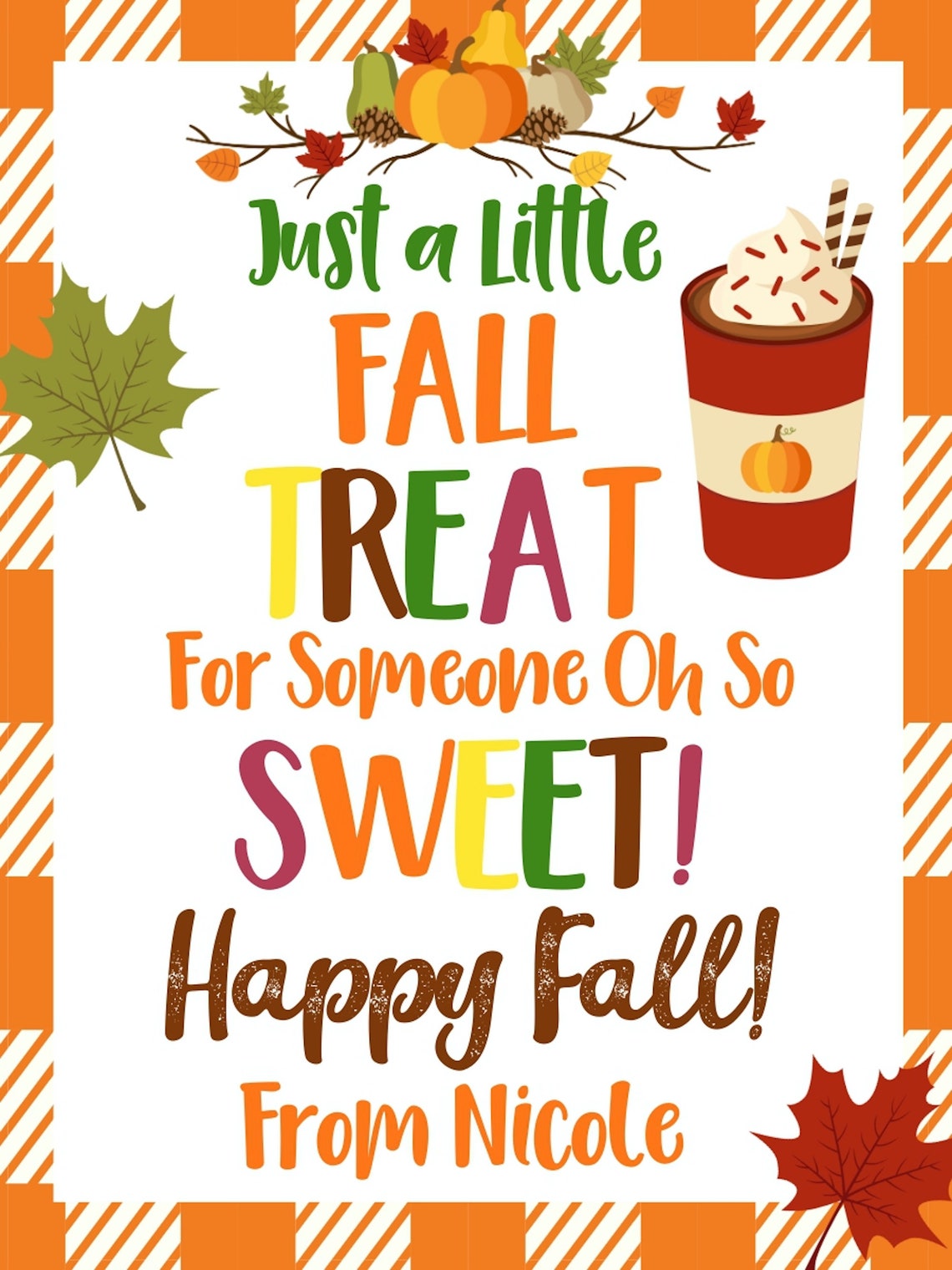 EDITABLE Fall Gift Tag Staff Appreciation Gift Teacher - Etsy