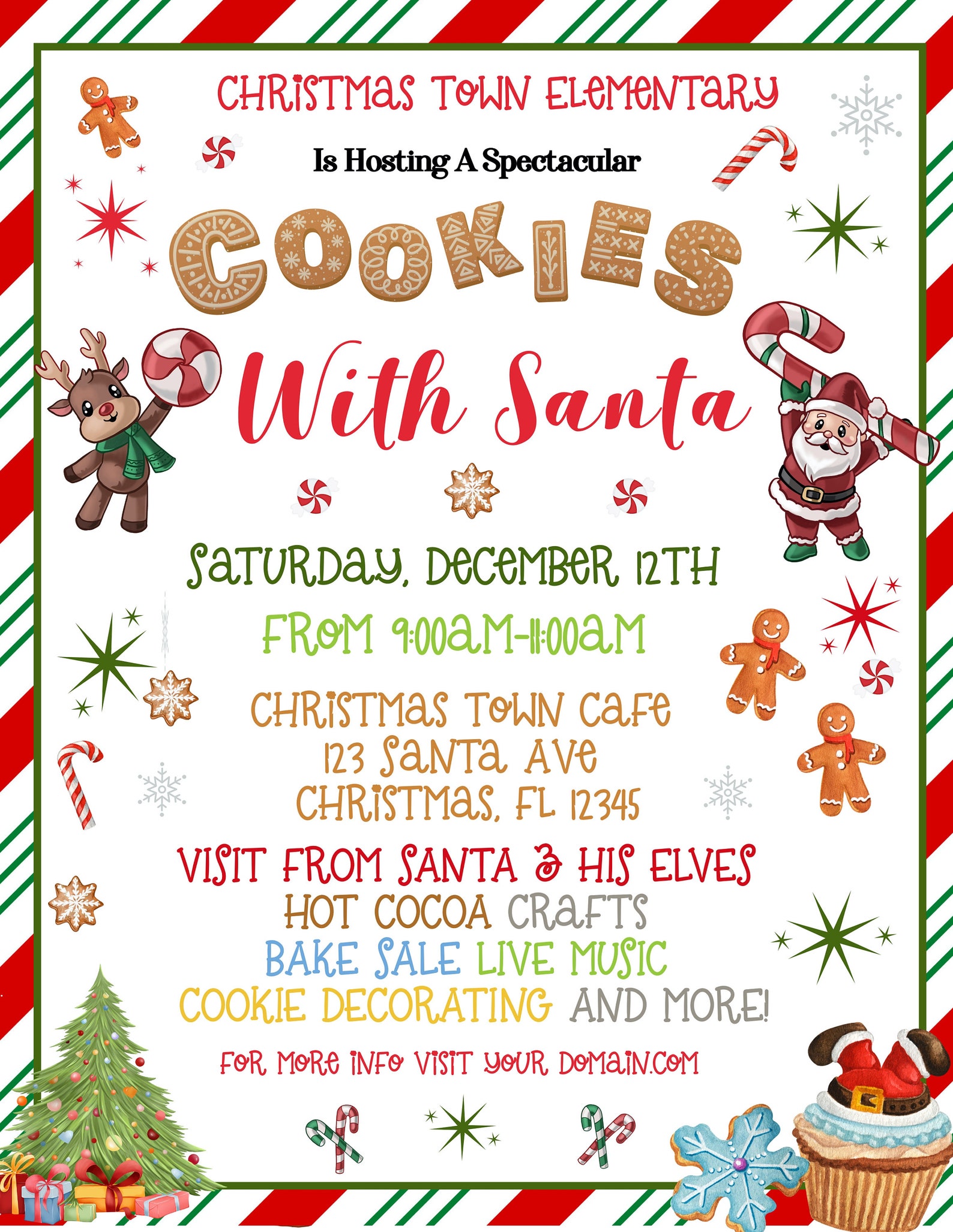 Cookies With Santa Editable Flyer Photos With Santa Template - Etsy