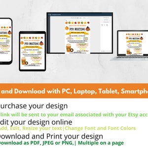 EDITABLE PTO Fall Meeting PTA Meeting November Informational Flyer ...