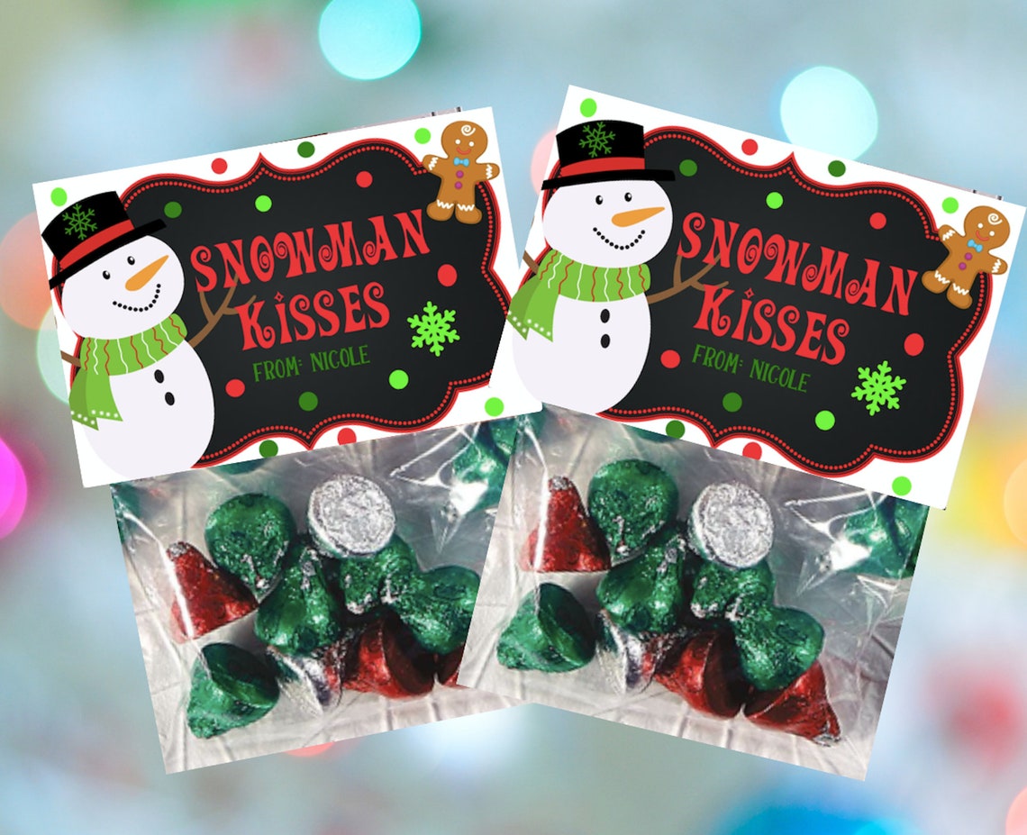 EDITABLE Santa Kisses Treat Bags Treat Topper Christmas Gift - Etsy