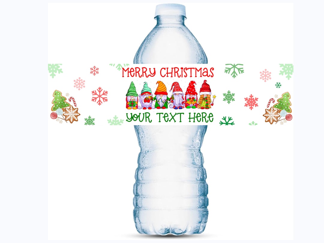 Christmas Water Bottle Label Template Christmas Party Decor Printable ...