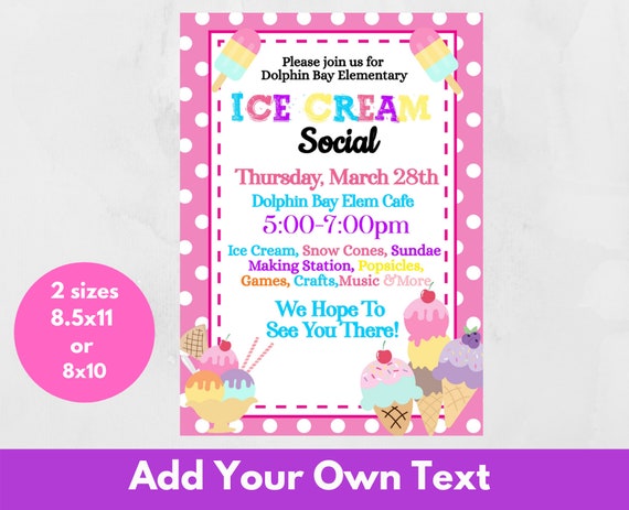 Ice Cream Social Flyer Ice Cream Party Teacher Appreciation Week ...