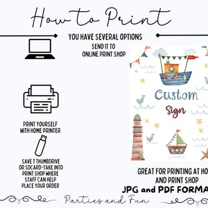 Editable Nautical Birthday Party Sign Sailor Theme Birthday Party Sign ...