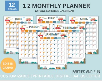 Monthly Planner Printable Monthly Planner Kids Monthly Schedule ...