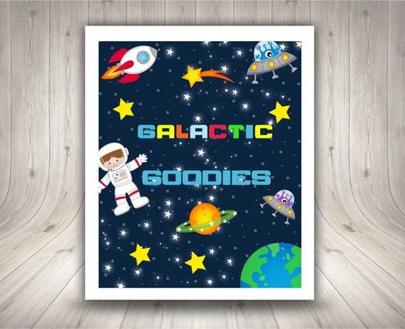 Outer Space Galactic Goodies Party Sign Outer Space Food Party Sign ...