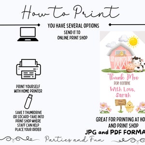 Editable Cow Thank You Tags Farm Favor Tags Thank Mooo Barnyard Gift ...