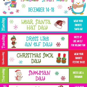 Christmas School Spirit Week Itinerary Schedule Christmas Event Flyer ...