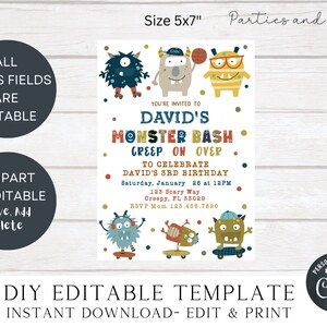Monster Birthday Invitation Template Monster Birthday Invitation ...