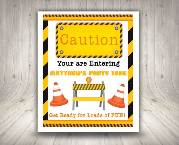 EDITABLE INSTANT DOWNLOAD Construction Birthday Party Signs Editable ...