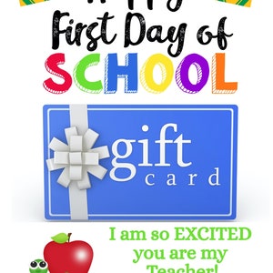 Teacher Gift Tag EDITABLE First Day of School Teacher Gift Card Back to ...