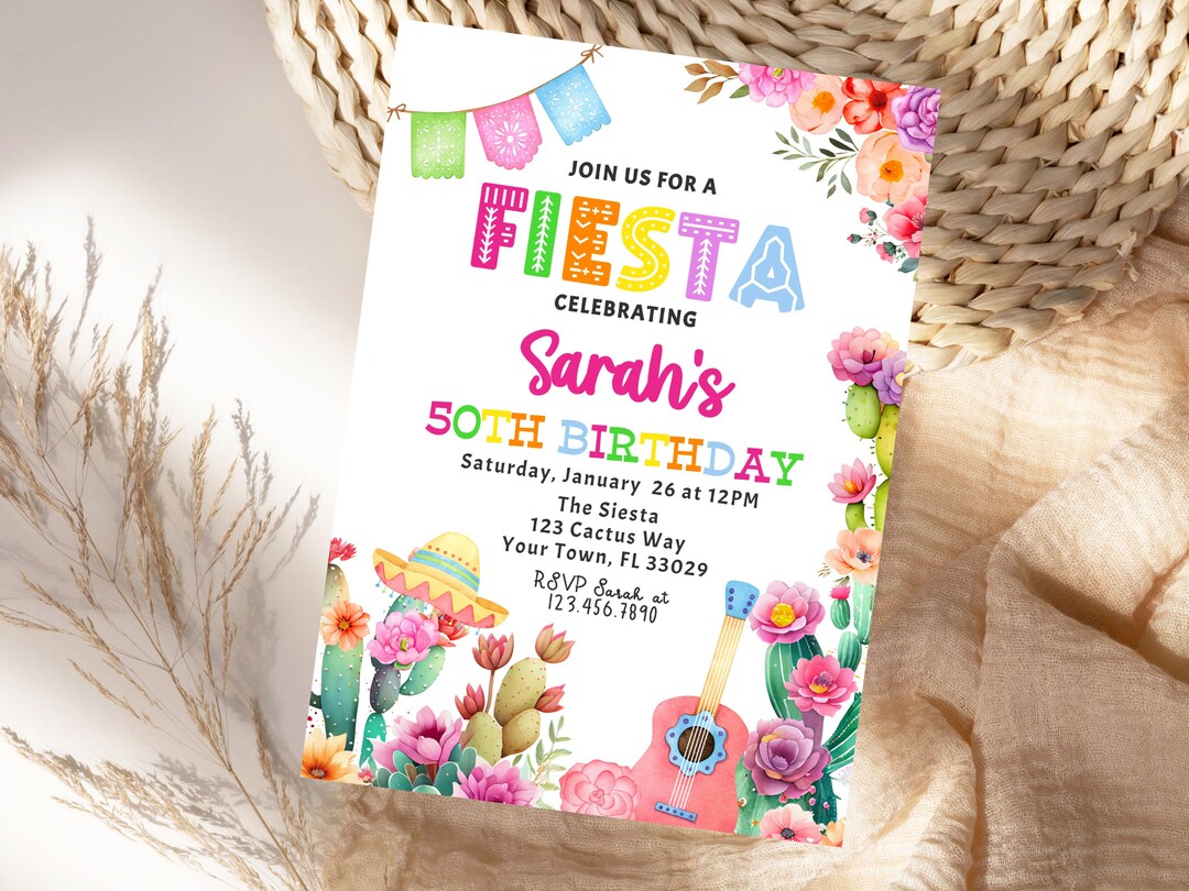 Editable Mexican Birthday Invitation Mexican Invitation Mexico Theme ...