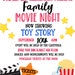 Family Movie Night Editable Flyer Fall Event PTA PTO Fundraiser Flyer ...