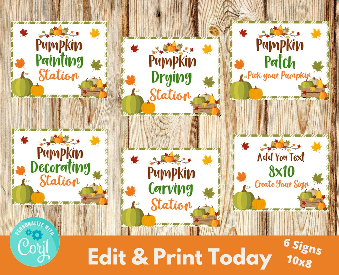 Editable Fall Party Signs Fall Festival Sign Pumpkin Party Signs Fall ...