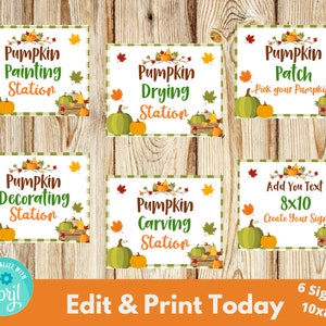 Editable Fall Party Signs Fall Festival Sign Pumpkin Party Signs Fall ...