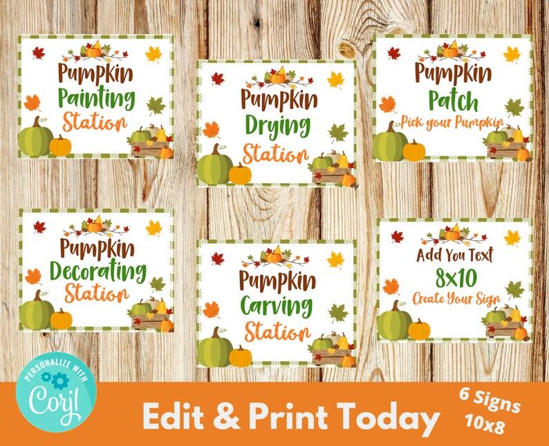 Editable Fall Party Signs Fall Festival Sign Pumpkin Party - Etsy