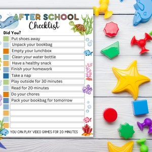 Ocean Animals Chore Chart Chore Chart Printable Kids Daily Weekly ...