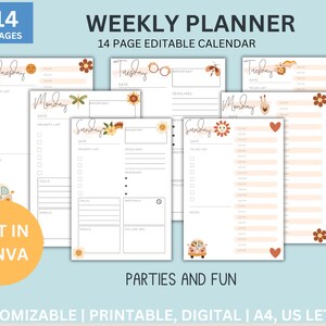 Groovy Editable Weekly Planner Checklist Printable Weekly to Do List ...