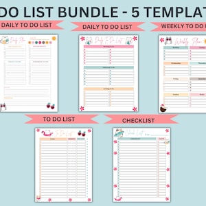 Cute Cats Editable to Do List Template Bundle Cat Lover Daily Weekly to ...