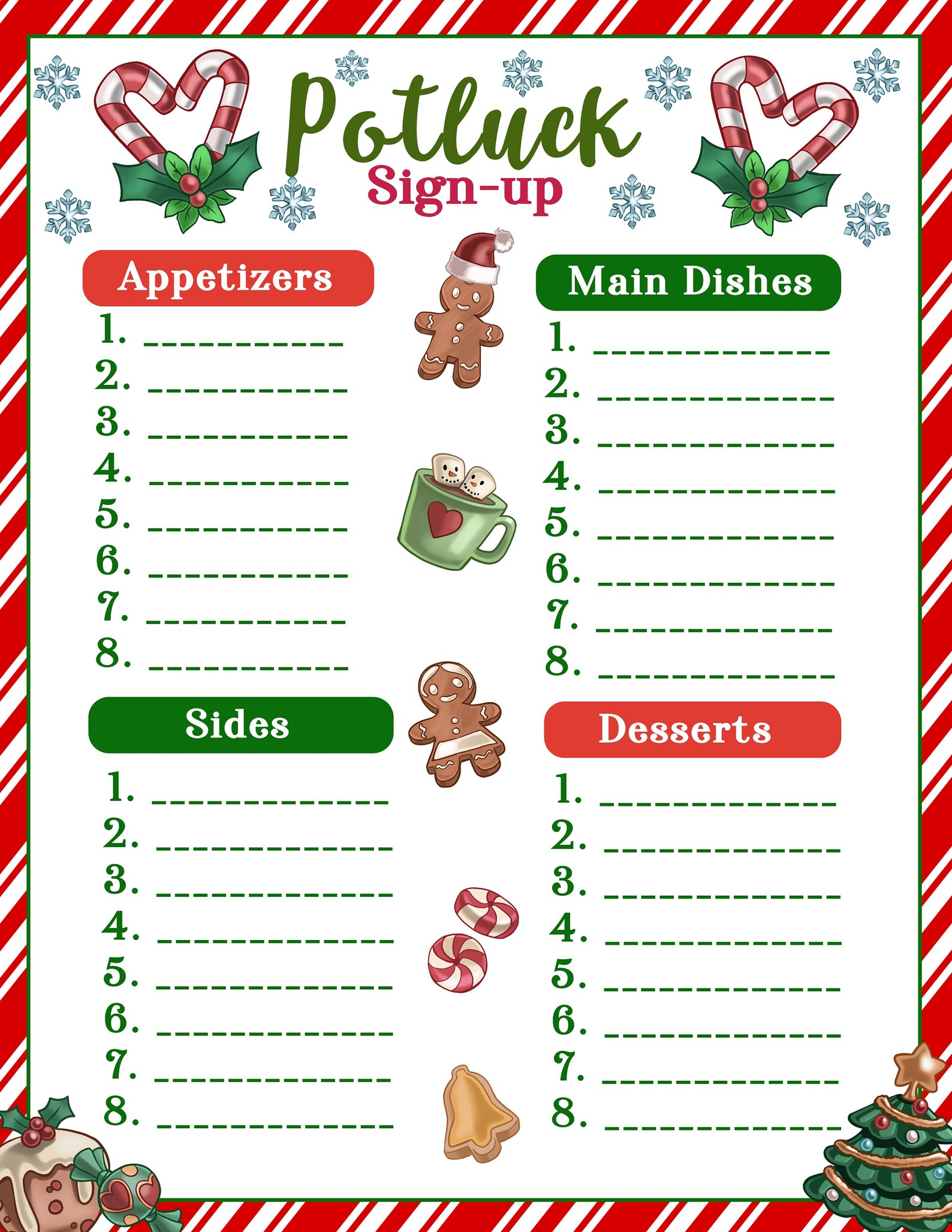 Editable Holiday Office Potluck Christmas Potluck Sign-up - Etsy