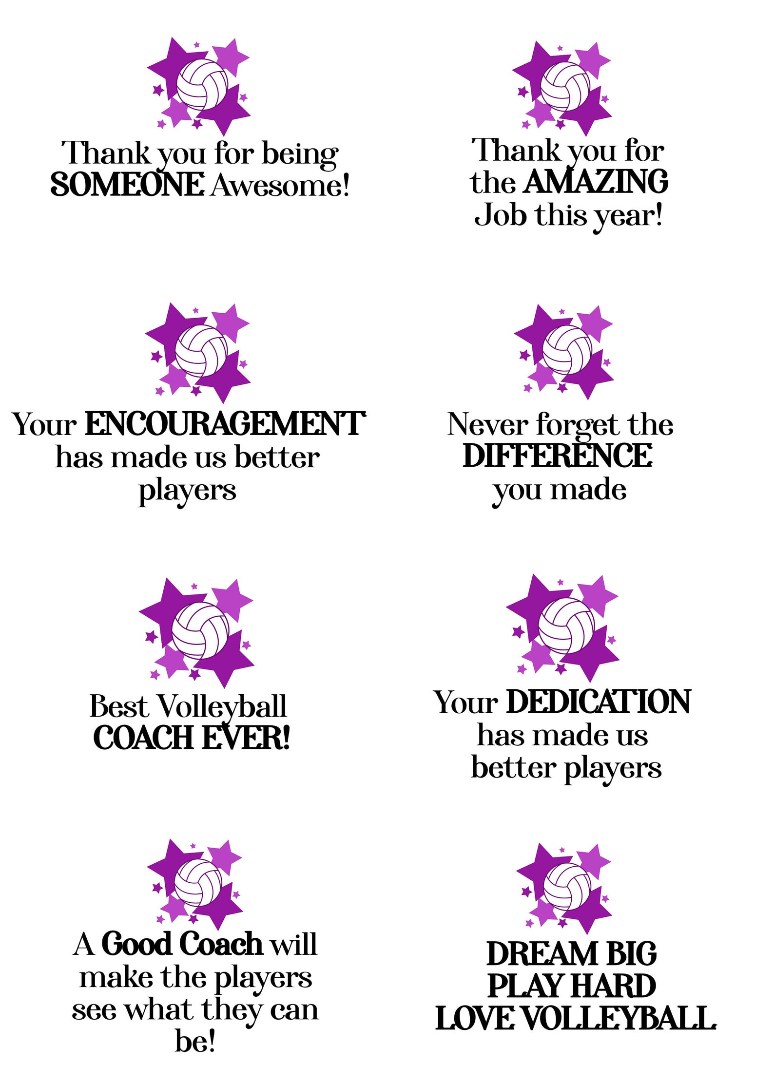 Volleyball Gift Tags Coach Gift tags Coach Gift Volleyball | Etsy