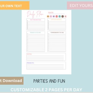Editable to Do List Template Bundle Daily Weekly to Do List Planner ...