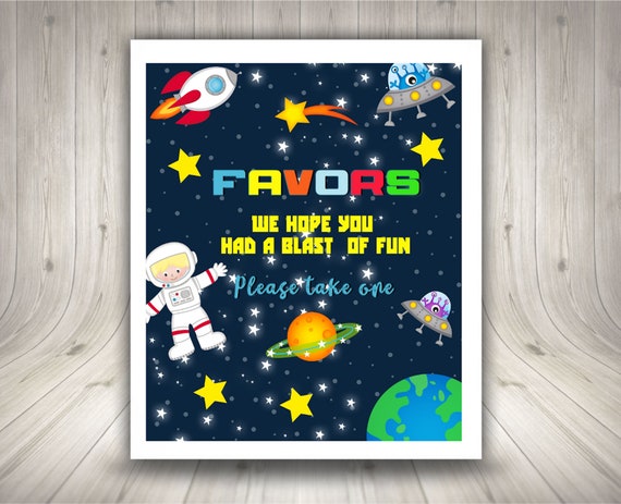 Outer Space Favor Sign Outer Space Party Sign Party Sign Outer Space ...
