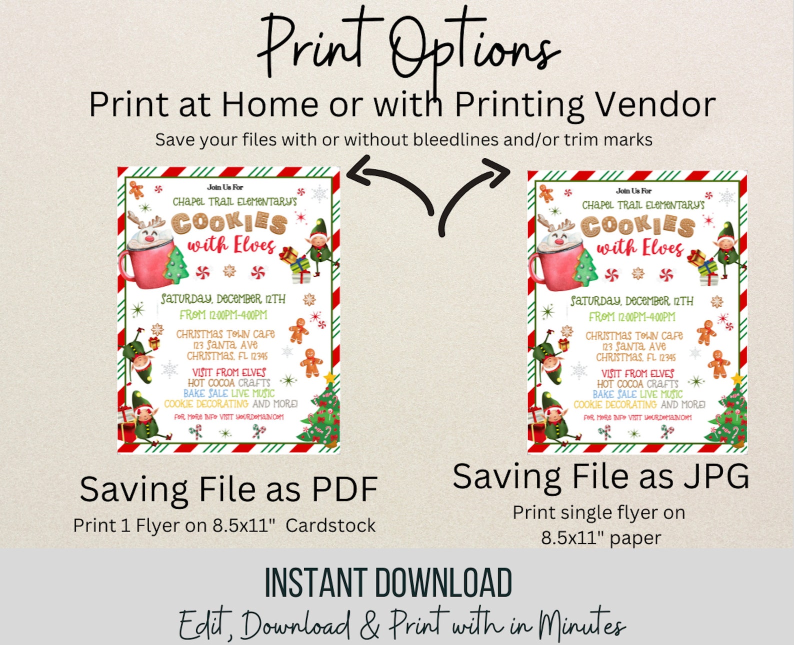 Cookies With Elves Editable Flyer INSTANT DOWNLOAD Photos - Etsy