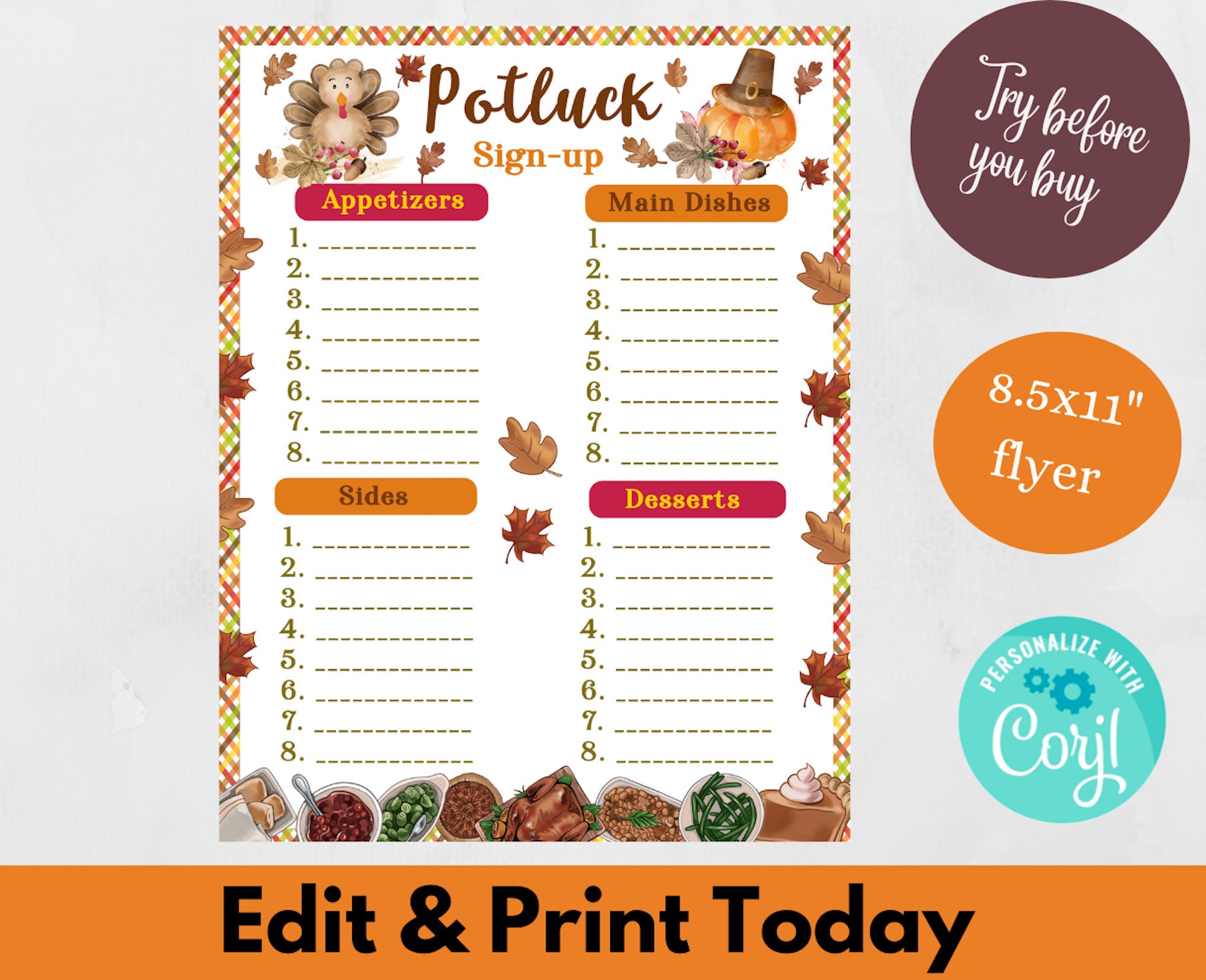 Thanksgiving Office Potluck Clipart