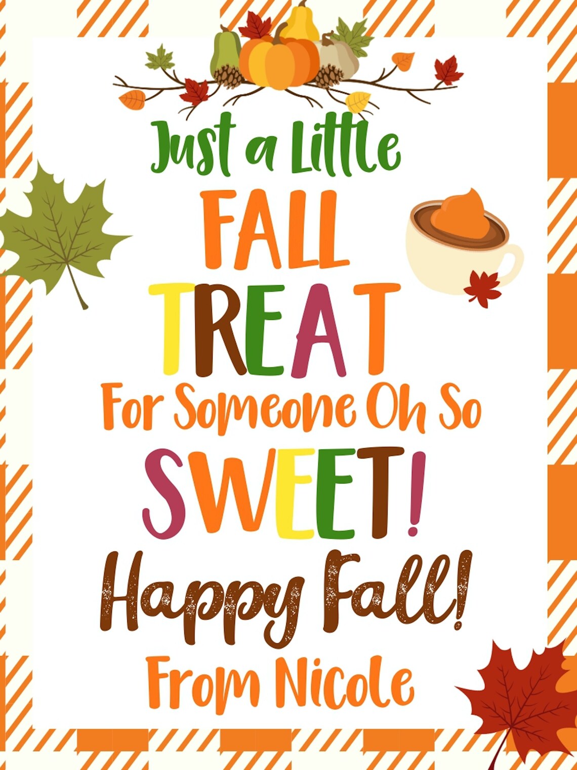 EDITABLE Fall Gift Tag Staff Appreciation Gift Teacher - Etsy