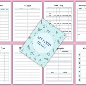 Editable Food Journal Printable Digital Food Diary Daily Food Journal ...